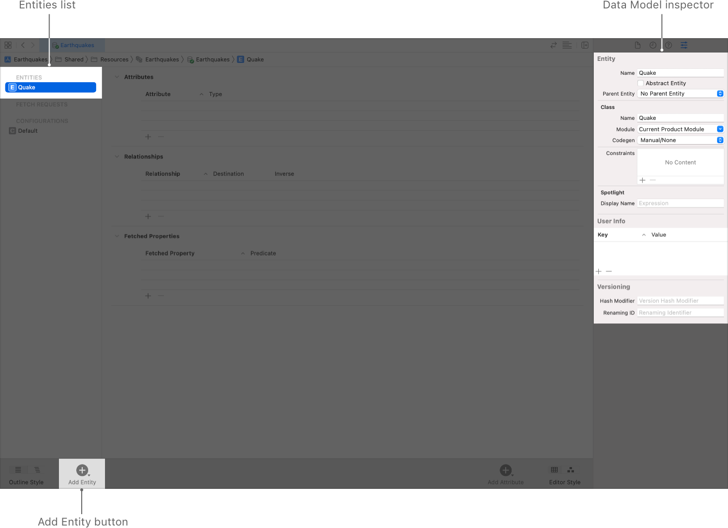 Configuring Entities | Apple Developer Documentation