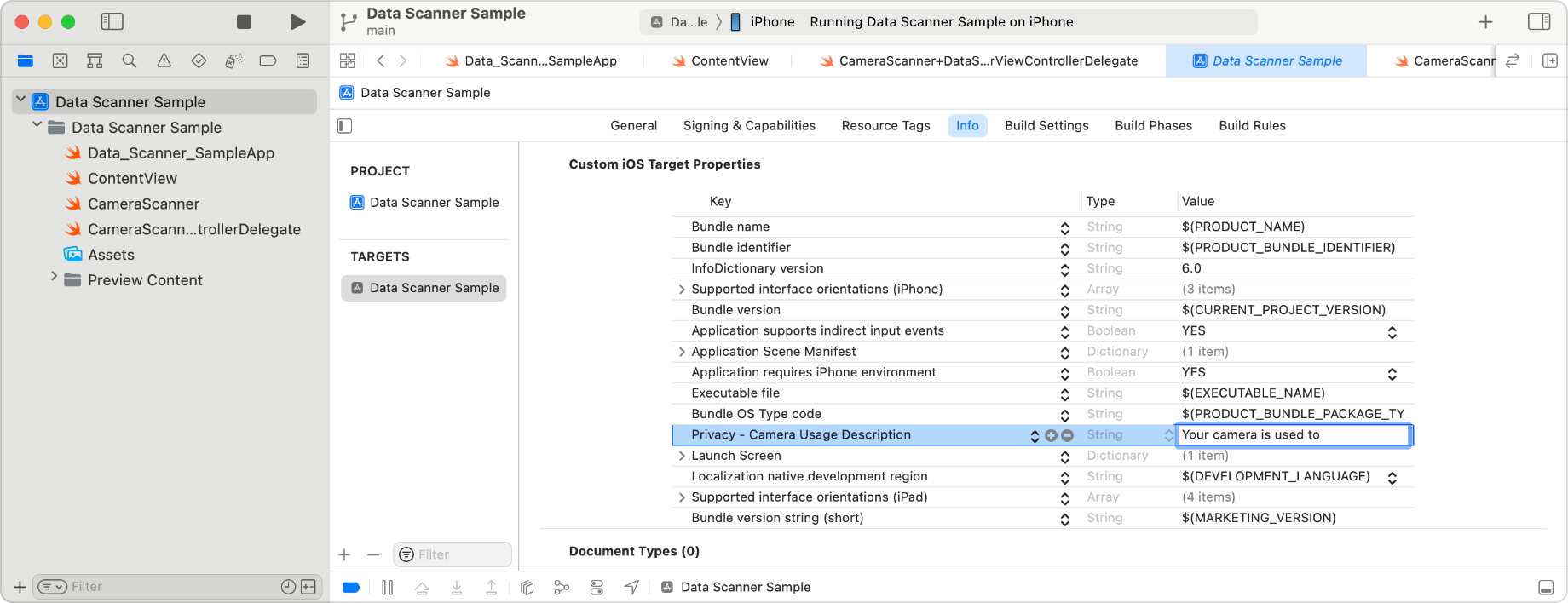 Scanning Data With The Camera Apple Developer Documentation