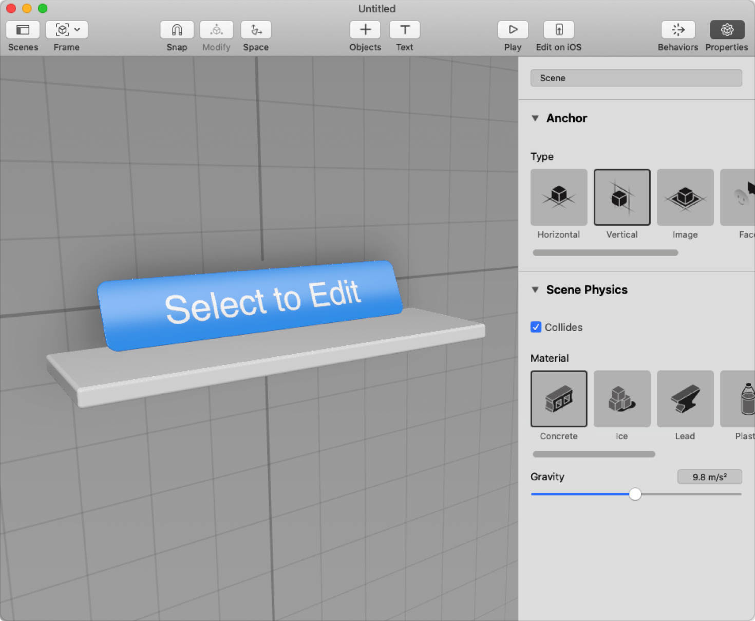 Selecting an anchor for a Reality Composer scene | Apple Developer Documentation