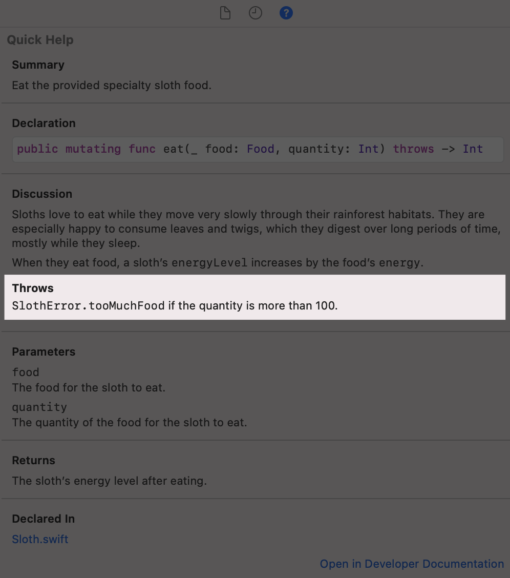 Writing symbol documentation in your source files | Apple Developer Documentation