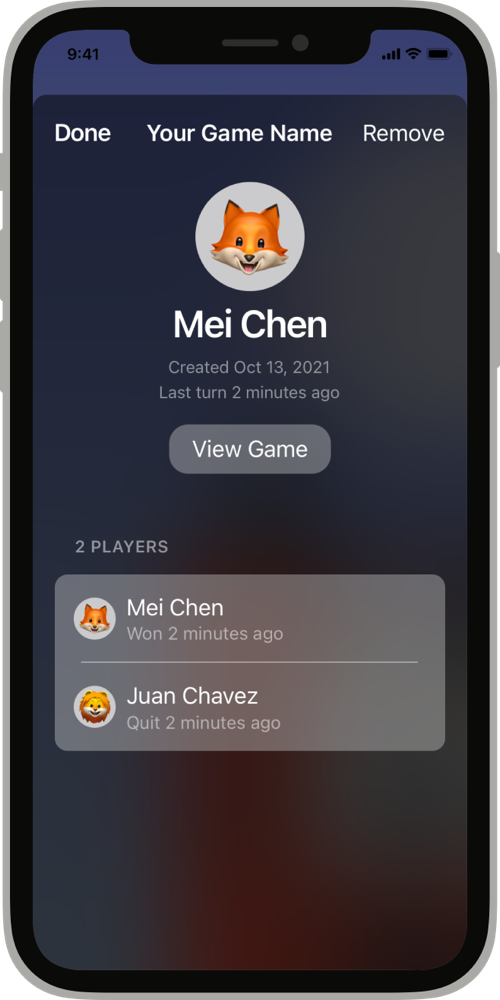 Starting turn-based matches and passing turns between players | Apple Developer Documentation