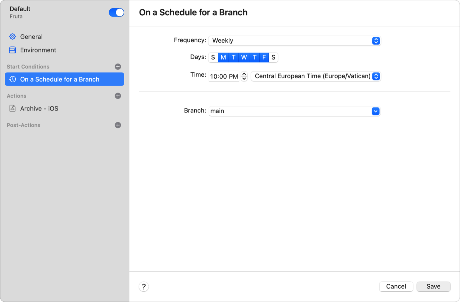Configuring start conditions | Apple Developer Documentation