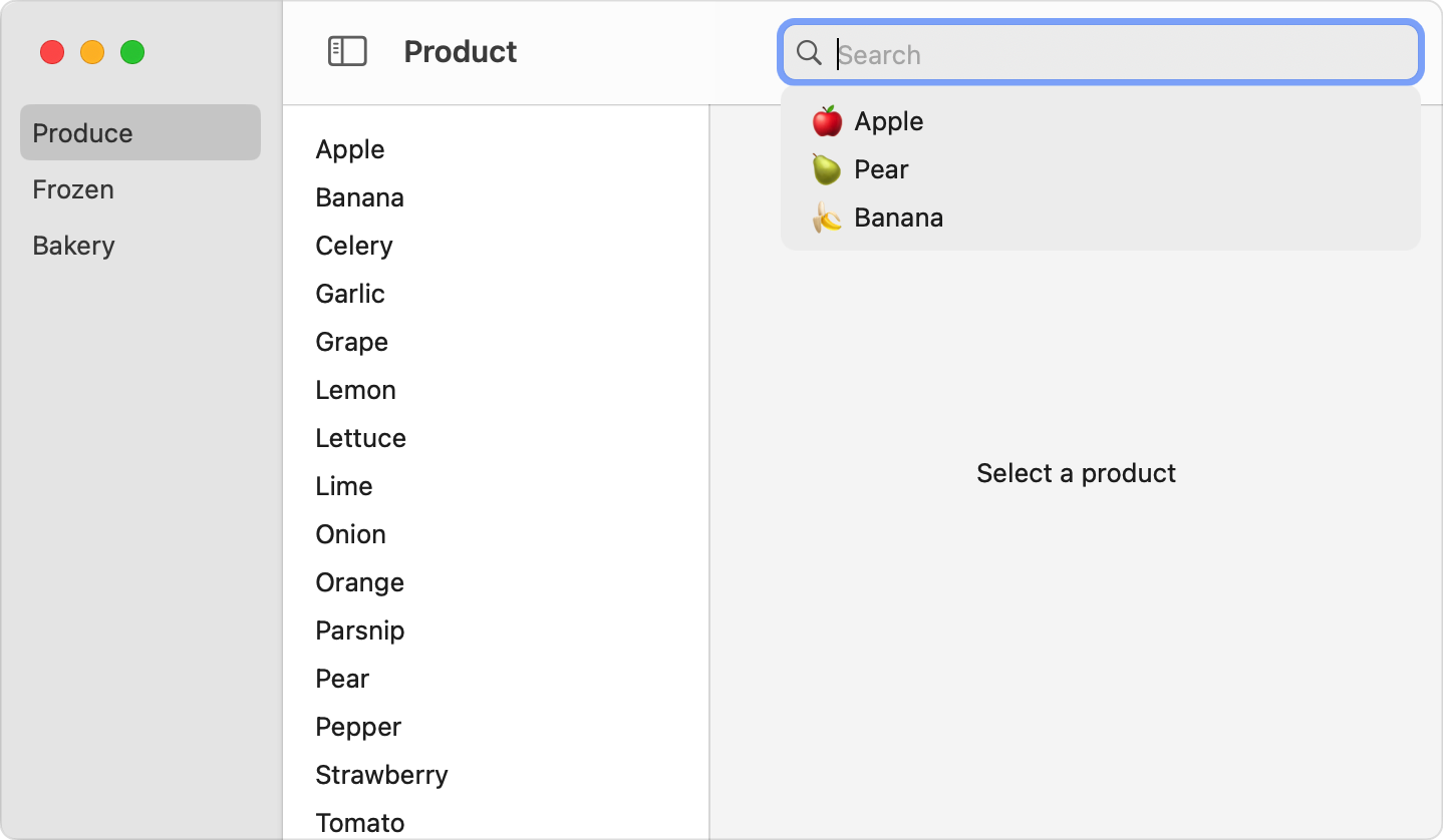 Suggesting search terms | Apple Developer Documentation