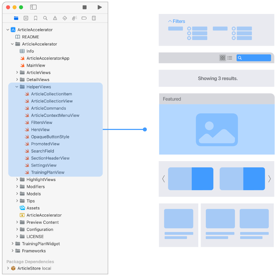 Navigating the sample project | Apple Developer Documentation