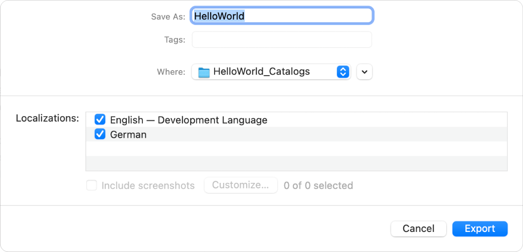 Exporting localizations | Apple Developer Documentation Exporting localizations | Apple Developer Documentation