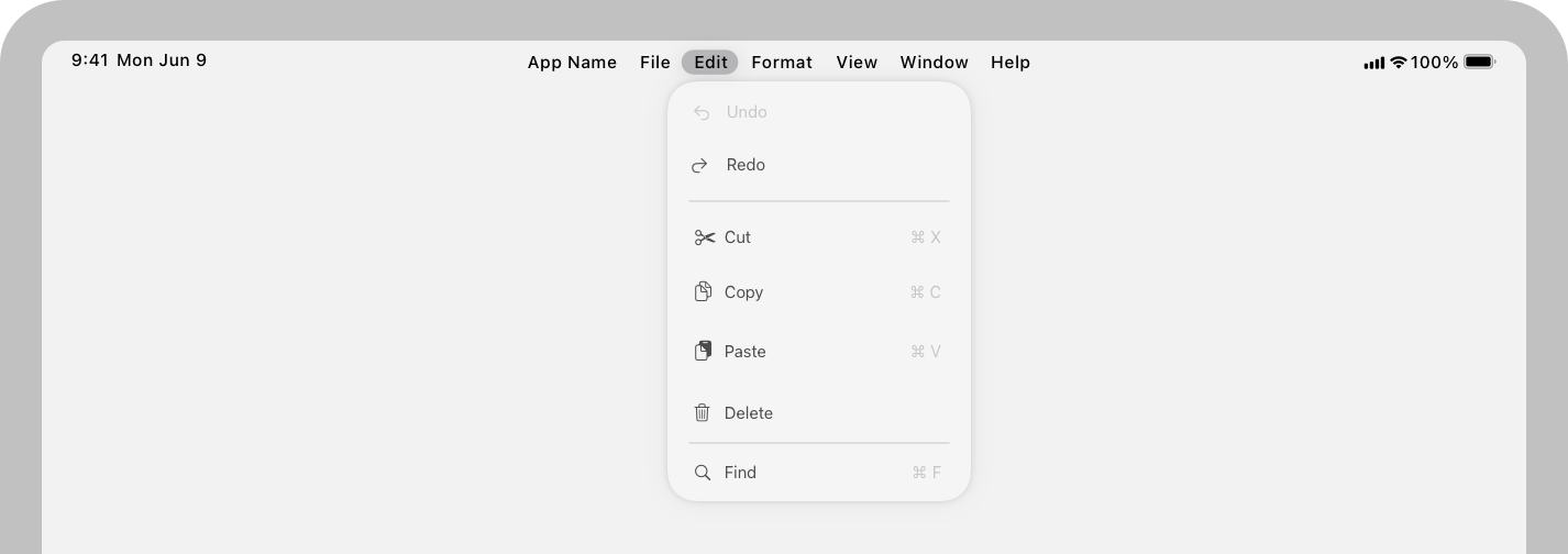 The menu bar | Apple Developer Documentation