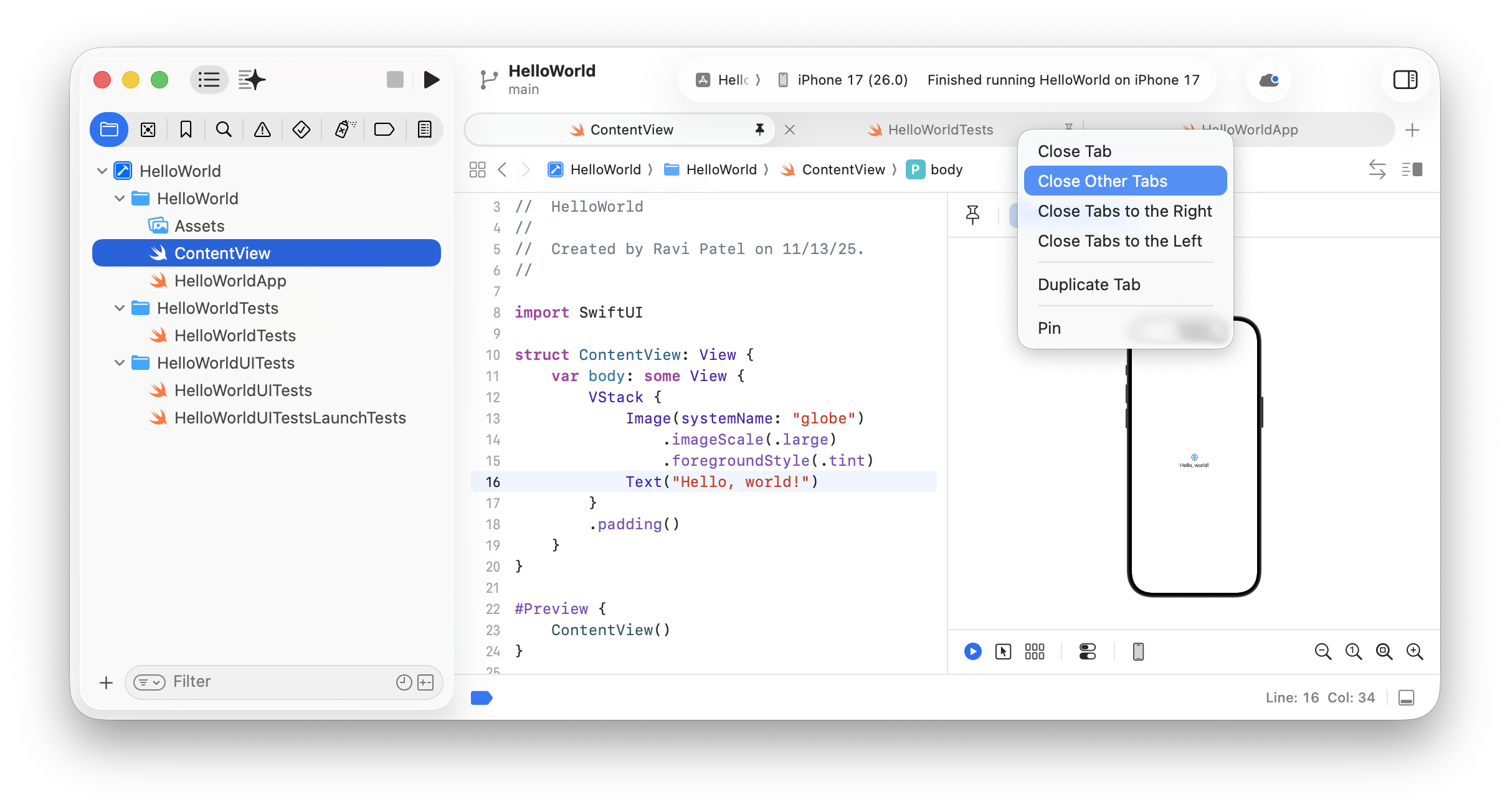 Configuring the Xcode project window | Apple Developer Documentation