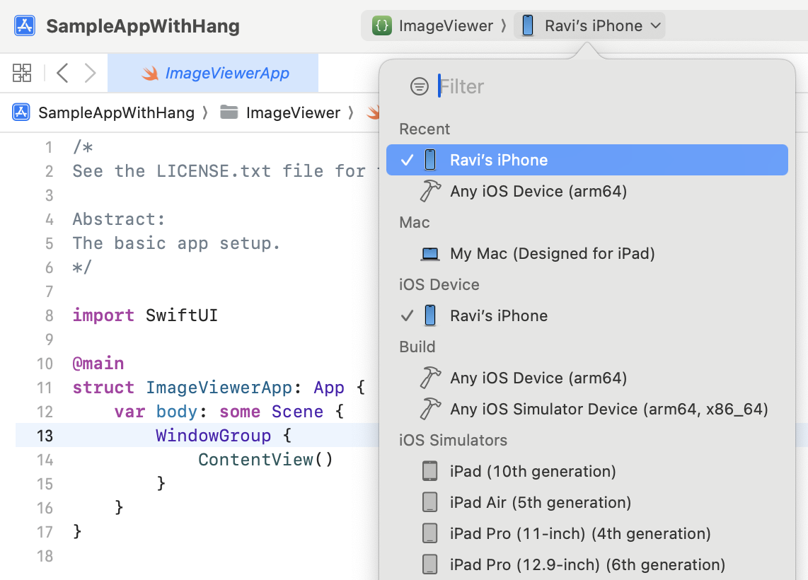 Identifying a hang | Apple Developer Documentation