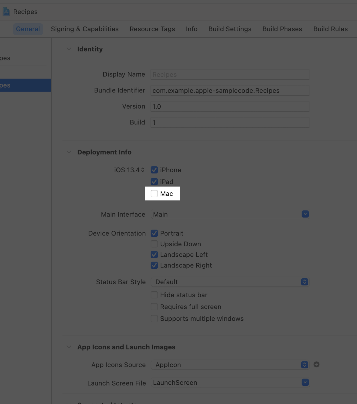 Turning on Mac Catalyst | Apple Developer Documentation