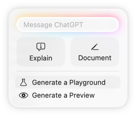 Writing code with intelligence in Xcode | Apple Developer Documentation