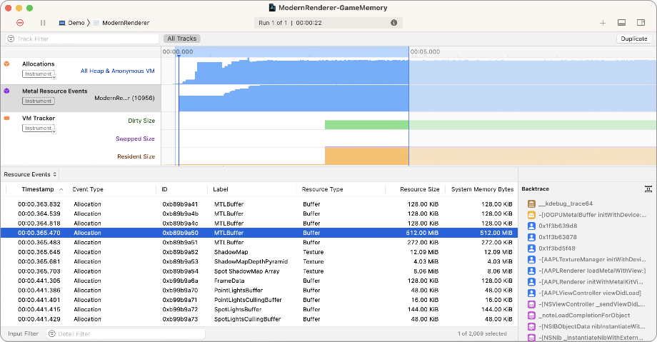 Analyzing the memory usage of your Metal app | Apple Developer Documentation