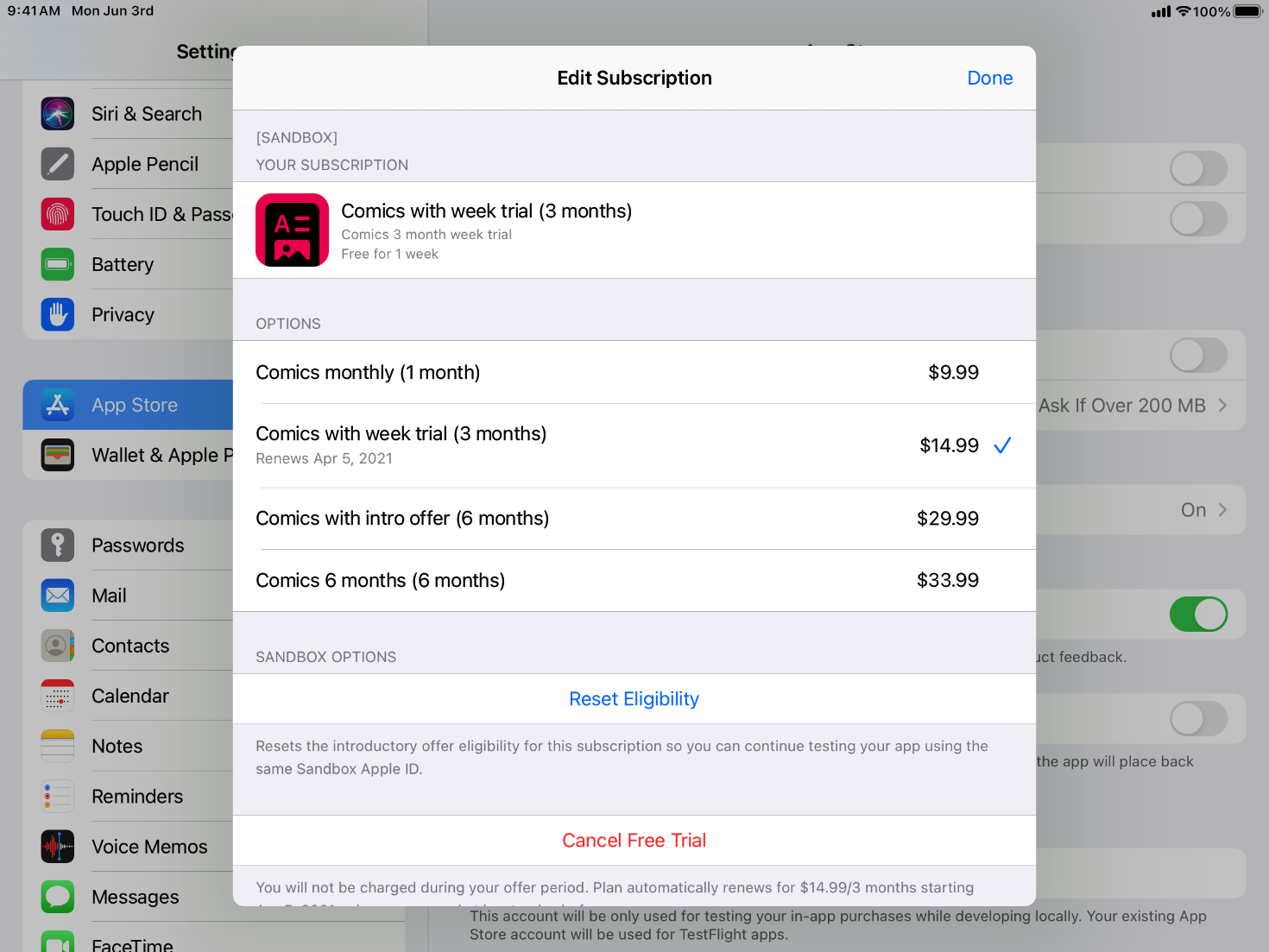 Testing introductory offers | Apple Developer Documentation