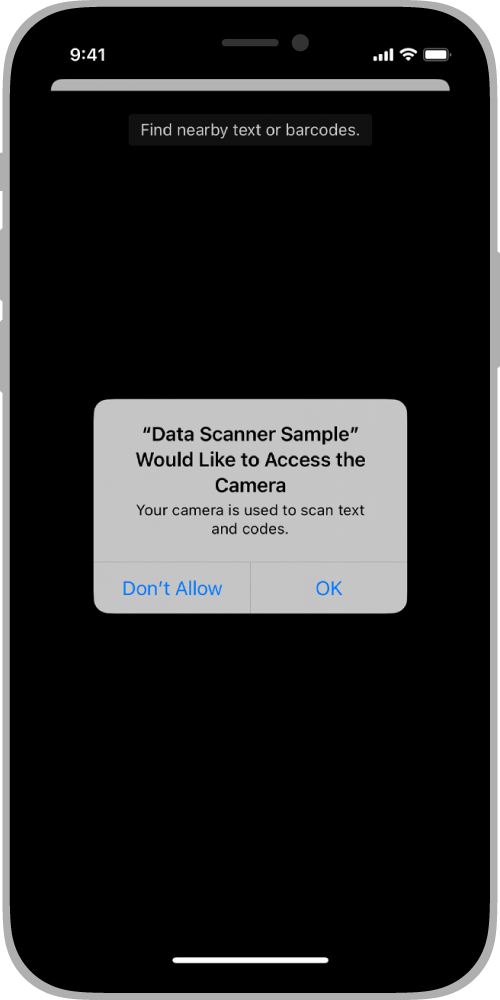 Scanning data with the camera | Apple Developer Documentation