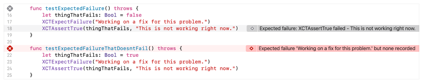 Expected Failures | Apple Developer Documentation