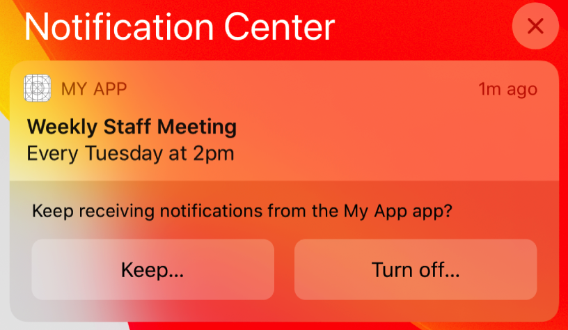 Asking permission to use notifications | Apple Developer Documentation