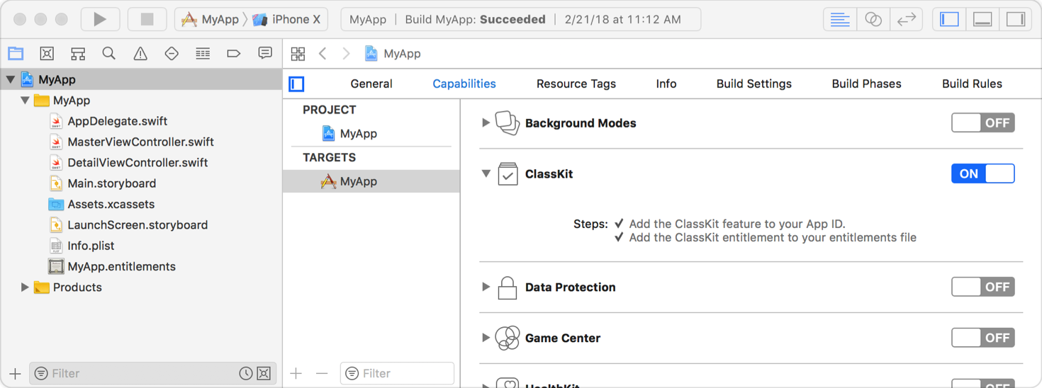 Enabling Classkit In Your App Apple Developer Documentation