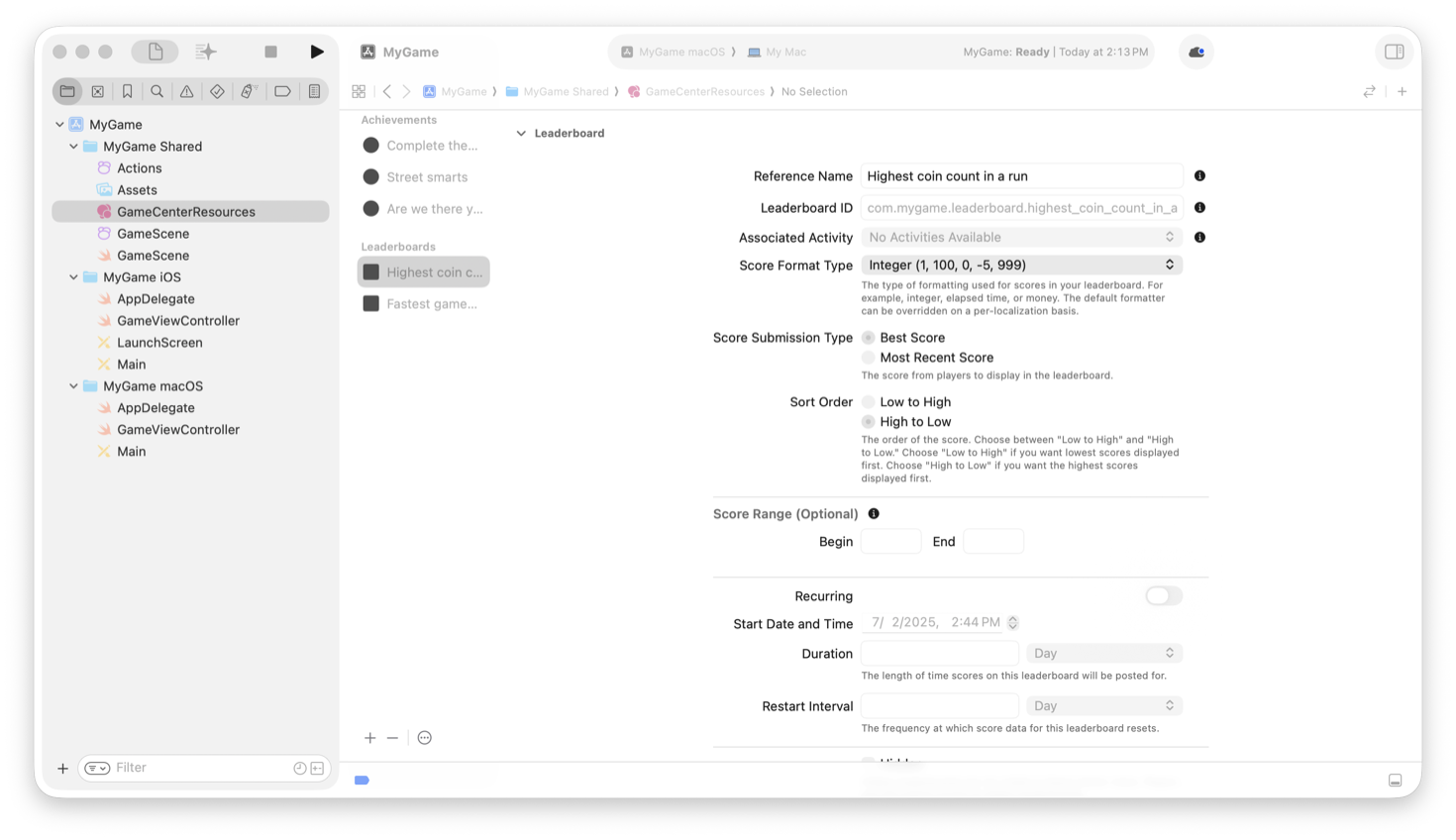 Encourage progress and competition with leaderboards | Apple Developer Documentation