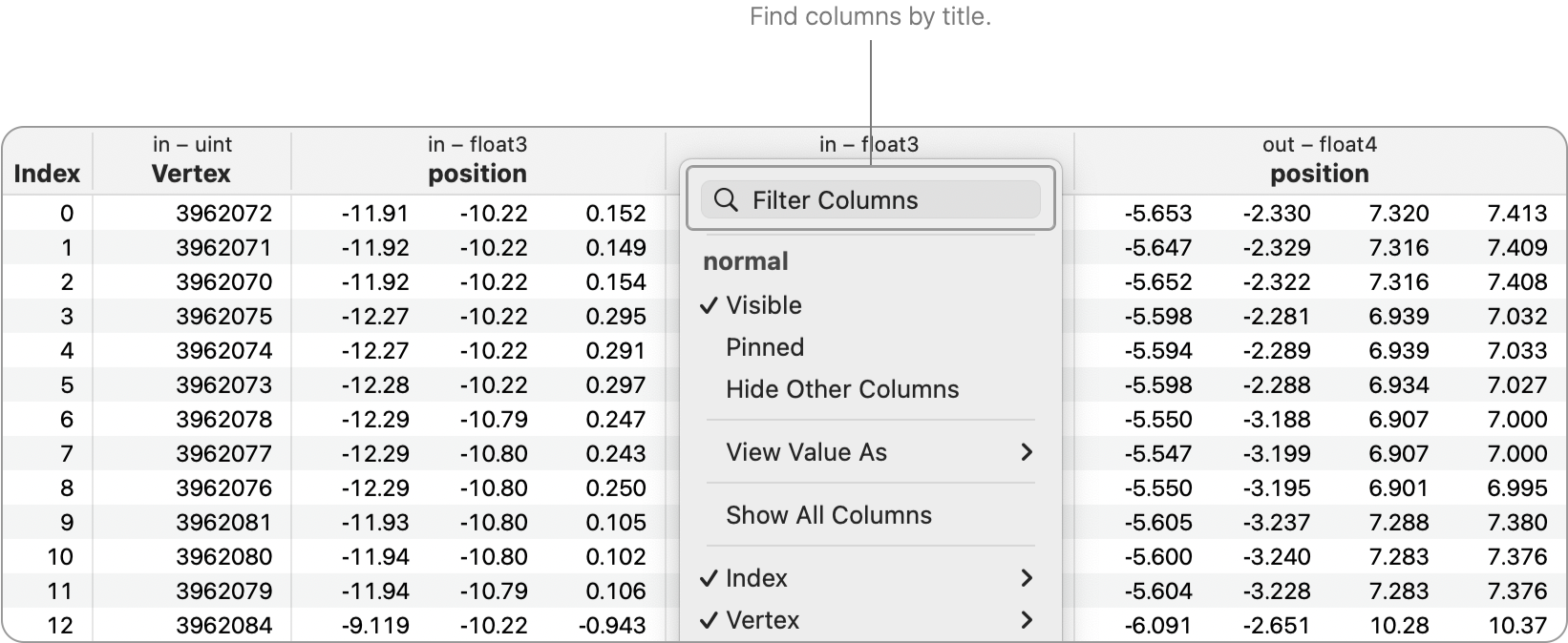 Inspecting buffers | Apple Developer Documentation