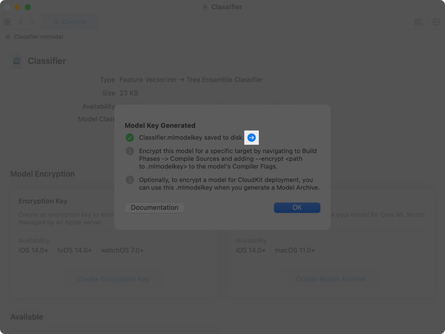 Generating a Model Encryption Key | Apple Developer Documentation