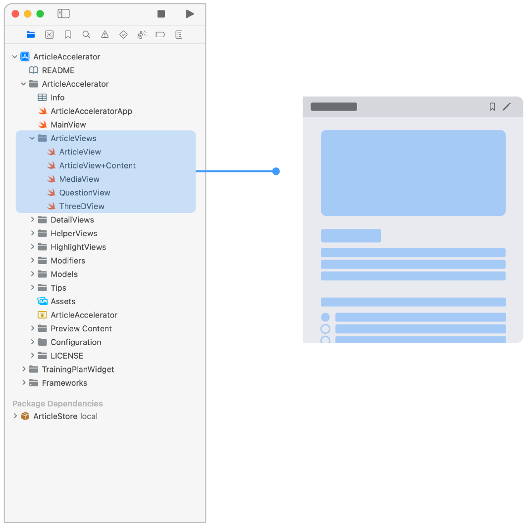 Navigating the sample project | Apple Developer Documentation