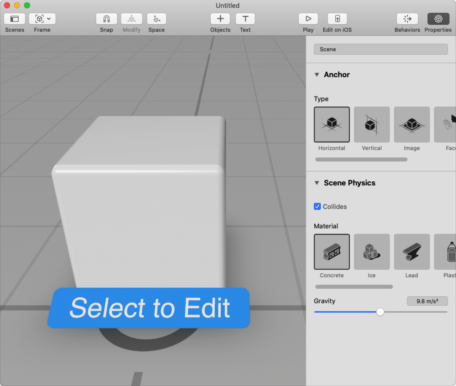 Selecting an anchor for a Reality Composer scene | Apple Developer Documentation