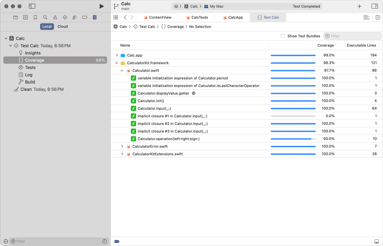 Determining how much code your tests cover | Apple Developer Documentation