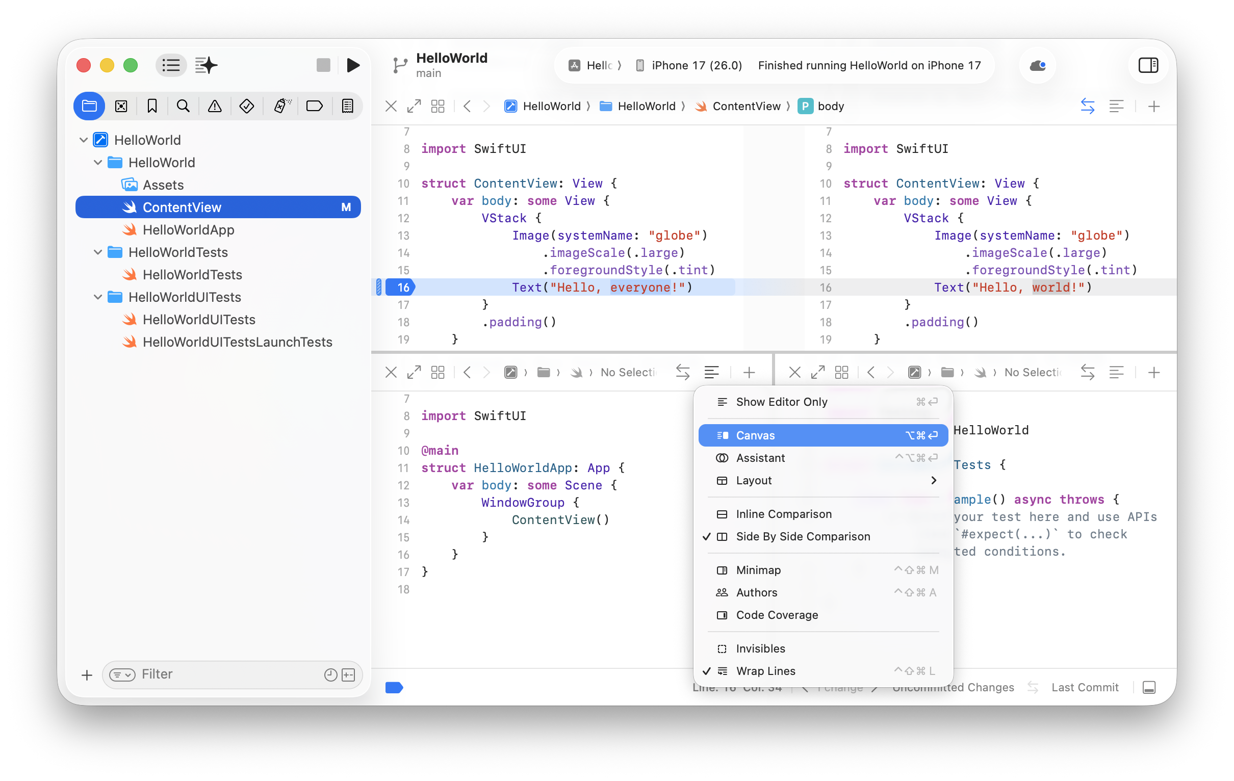 Configuring the Xcode project window | Apple Developer Documentation