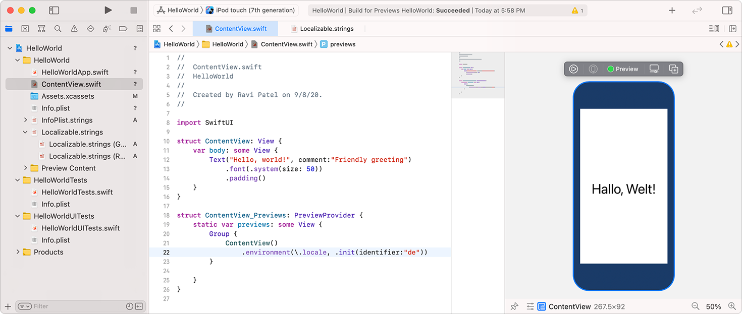 Previewing localizations | Apple Developer Documentation