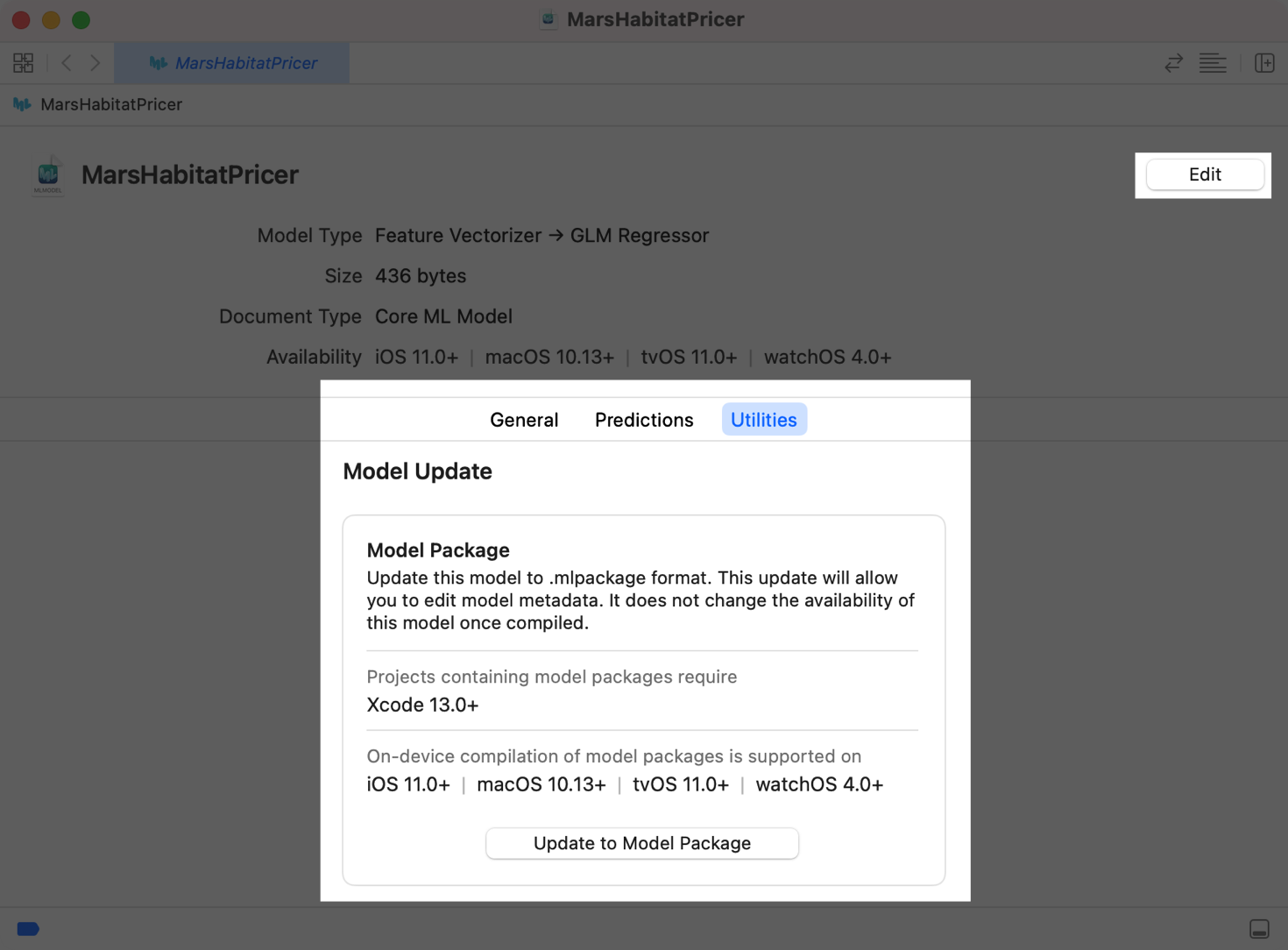 Updating a Model File to a Model Package | Apple Developer Documentation