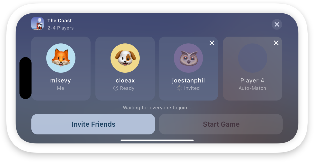 Finding multiple players for a game | Apple Developer Documentation