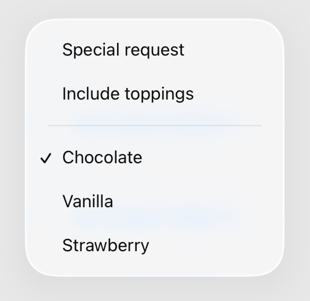 Populating SwiftUI menus with adaptive controls | Apple Developer Documentation