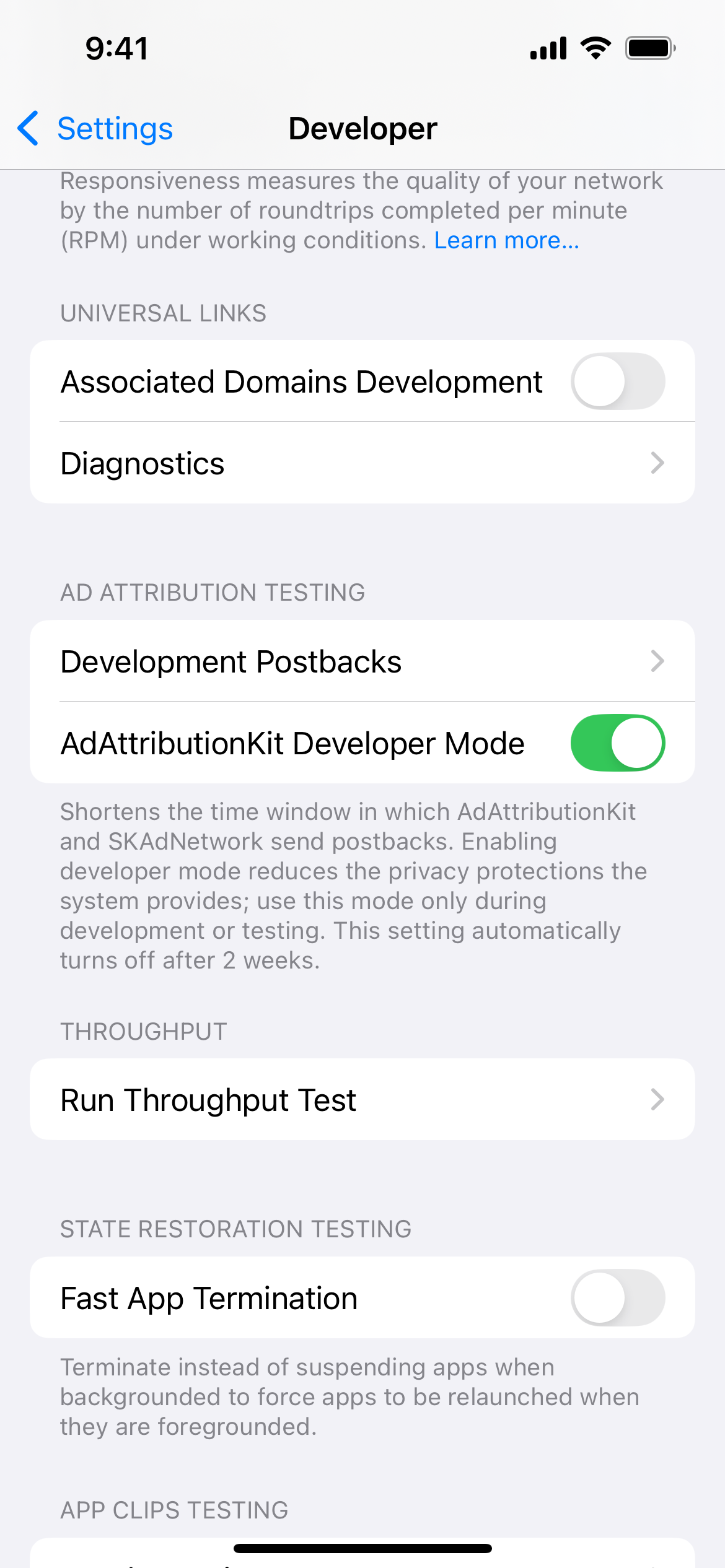 Testing ad attributions with Developer Mode | Apple Developer Documentation