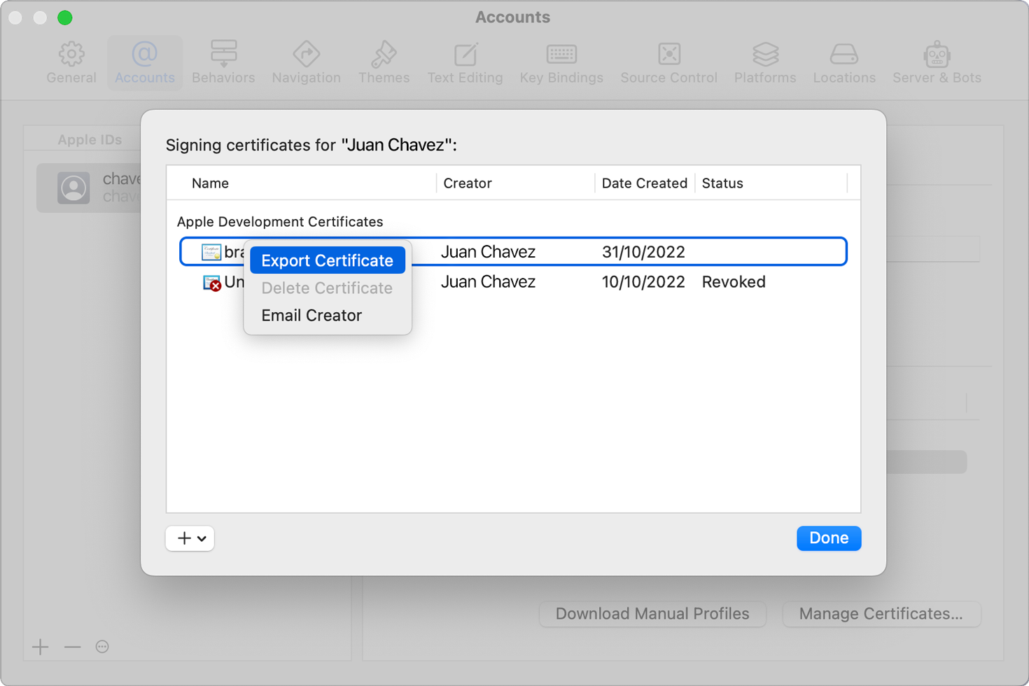Synchronizing code signing identities with your developer account | Apple Developer Documentation