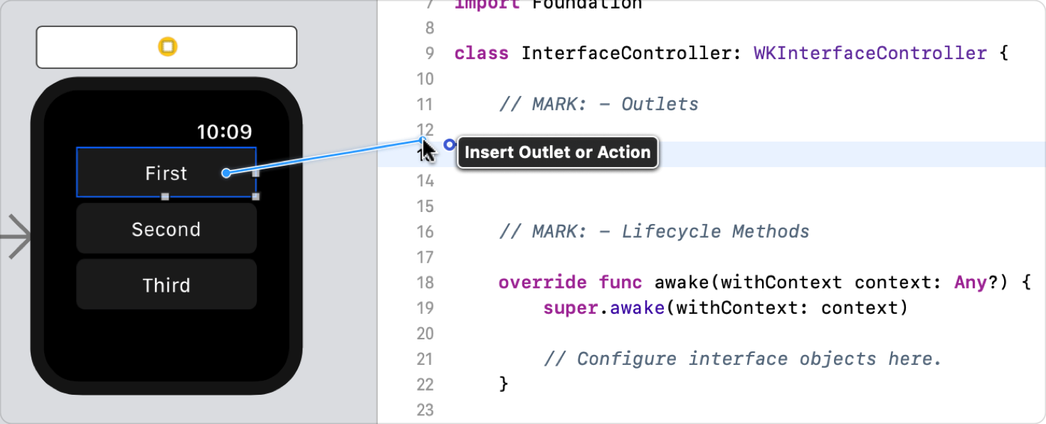 Connecting Your User Interface to Your Code | Apple Developer Documentation