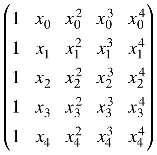 Finding an interpolating polynomial using the Vandermonde method | Apple Developer Documentation