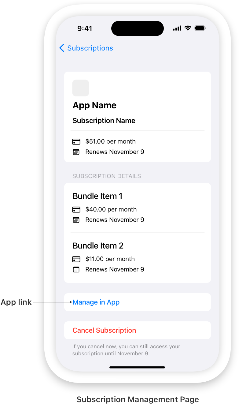 Setting up a link to manage subscriptions | Apple Developer Documentation
