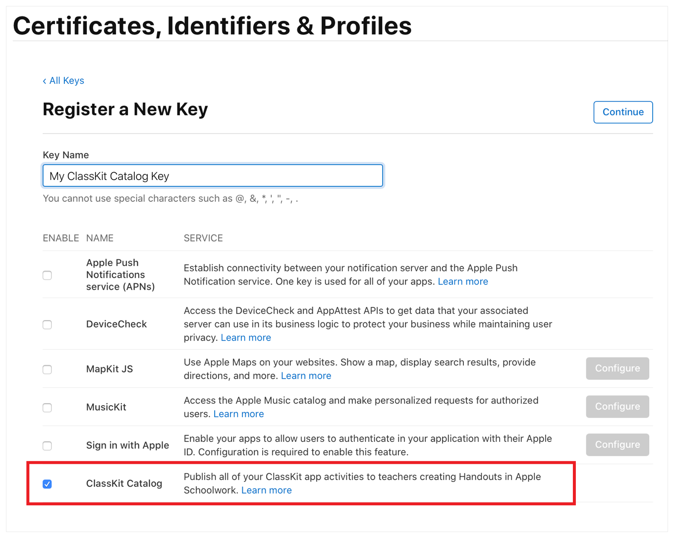 Authenticating Calls To The Classkit Catalog Api Apple Developer Documentation